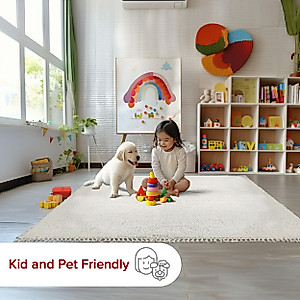 nuLOOM Neva Solid 2x12 Runner Shag Rug for Living Room Bedroom Dining Room Nursery Entryway Hallway, Ivory