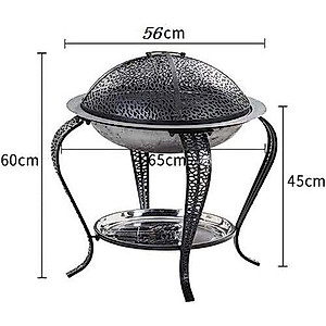 LEAYAN Garden Fire Pit Grill Bowl Grill Barbecue Rack - Portable 22" Quick Set Up Weather Resistant Easy to Clean Firepit w/Grate with Cover BBQ Cooking for Camping Backyard