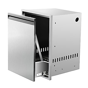 Pull Out Trash Drawer 16" Wx22 H×16.5" D Built-in Single Trash Drawer Propane Tank Drawer Stainless Steel Trash Bin for BBQ Island Grill Station