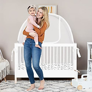 Pro Baby Safety Pop Up Crib Tent, Fine Mesh Crib Netting Cover to Keep Baby from Climbing Out, Falls and Mosquito Bites, Safety Net, Canopy Netting Cover - Sturdy & Stylish Infant Crib Topper