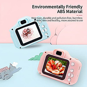 dsfen X2 Mini Kids Camera 2 inch HD Color Display Rechargable Mini Camera Video Camera Lovely Camera with 32GB Memory Card Pink