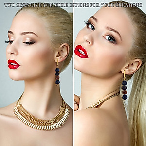 Hinly 80 Pieces Stainless Steel Earring Posts Stud Earring with Loop 80 Pieces Ear Nut Bar Pierced Post for DIY Jewelry Making, 2 Sizes(Gold)