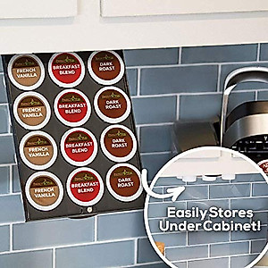 PERFECT POD EZ-Shelf Under Shelf Storage for K Cups, Coffee Holder Compatible with Keurig K Cup Coffee Pods, Space-Saving Under Counter Cabinet Coffee Pod Holder