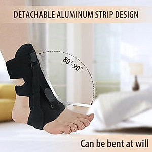 Whywag Plantar Fasciitis Night Splint Women or Men Relieves Pain Associated, Soft Memory Foam Pad Relieves Plantar Fasciitis Brace and Tendonitis Relief Foot Drop Heel Arch Pain (Stretch Version)