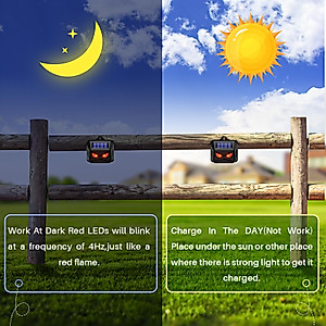 2024 Solar Animal Repellent Outdoor Coyote Deterrent for Yard Racoon Repellent Outdoor Skunk Repellent for Yard,Deer Repellent Devices Predator Eyes Predator Lights for Chicken Coop Farm Garden,4 Pack