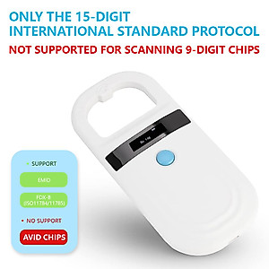 Watris Veiyi Dog Microchip Reader, Pet Microchip Scanner with OLED Display Screen, Pet Chip ID Scanner Supports FDX-B（ISO11784/11785） and EMID Microchips, for Animal Management