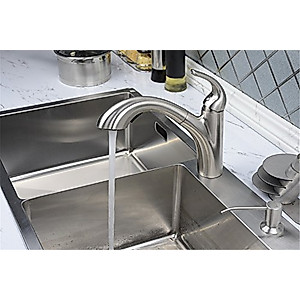 Weirun Bathroom Kitchen Sink Pull Down Faucet Pull-Out Spray Head Tap Sprayer Nozzle Replacement Part, Brushed Nickel