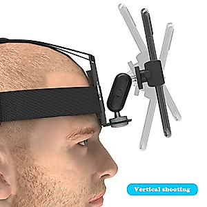 Flexible Phone Head Mount for iPhone, First-Person View Video Outdoor Live Shooting Bracket with Phone Clip(4"-7") for iPhone Samsung Smartphones and GoPro Insta360 Sony DJI Action Camera