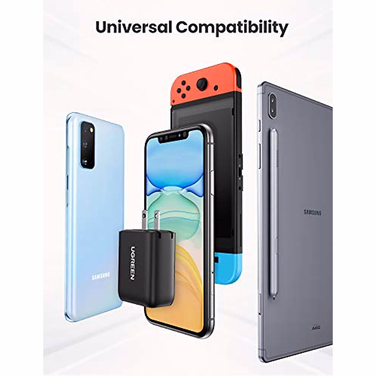 UGREEN Quick Charge 36W Dual Wall Charger QC 3.0 USB Wall Charger Fast Charging Adapter Compatible for Samsung Galaxy S20 S10 S9 S8 Note 10 9 iPhone iPad LG HTC and More