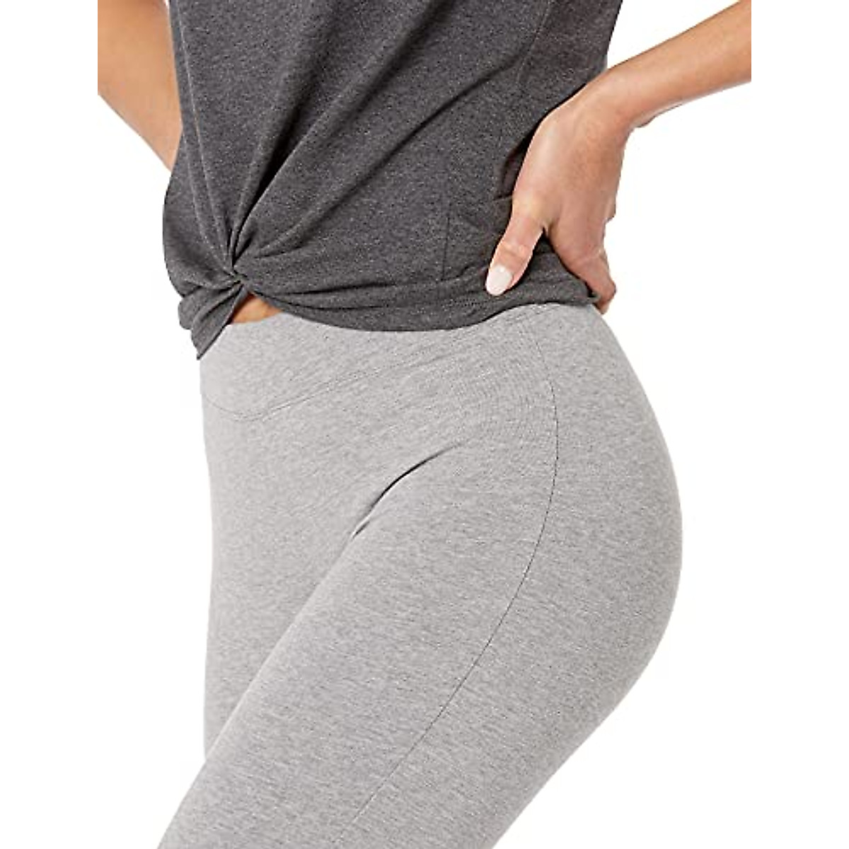 Amazon Essentials Women's Legging, Grey Heather, Large