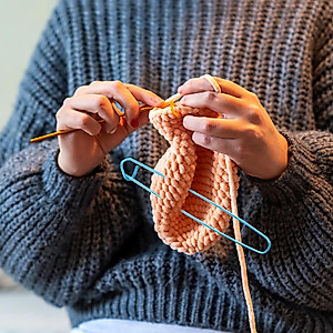 12 PCS Knitting Stitch Holder Set 6 Size Colorful Aluminum Yarn Stitch Holder Set Needles Practical Knitting Crochet Tools Knitting Supplies for Manual DIY Blankets Knitting Project