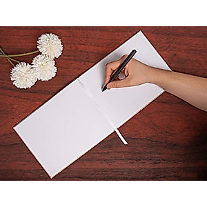 Pearhead Linen Beige Wedding Guest Book with White Script, Elegant Wedding, Rustic Wedding, Simple Wedding Décor, Bridal Shower Gift, Ivory