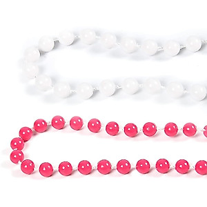 Sparkle and Bash 6-Pack Team Bride and Bride To Be Plastic Beaded Shot Glasses Necklaces - Perfect for Bachelorette, Hot Pink and White with Gold Font - 30.4 Inches Long