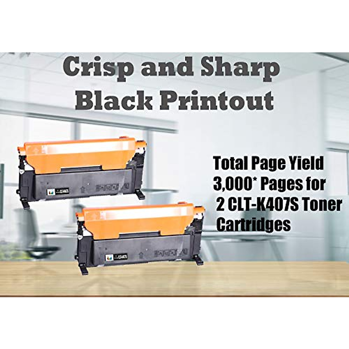 2-Pack 4Benefit Compatible CLT-407S Toner Cartridge CLP325 (2xBlack) CLT-K407S CLTK407S CLT407S Used for CLX-3185FW 3185N CLP-320N CLP-321N CLP-325W CLP-325 Color Laser Printer