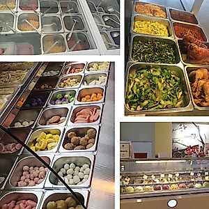 Generic 6 Pack Steam Table Pan, 4in Deep 1/6 Size Stainless Steel Food Pan Stackable Catering Pan with Lid for Restaurant, Hotel, Buffet, Party Supplies, 1.5L Capacity, Silver, KHJ93