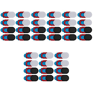 SOLUSTRE 36 Pcs Camera Cover Camera Privacy Protector Camera Privacy Cover Webcam Shield Webcam Slide Blocker Webcam Cover Slide Phone Webcam Cover Webcam Covers Metal White Abs Cover Plate