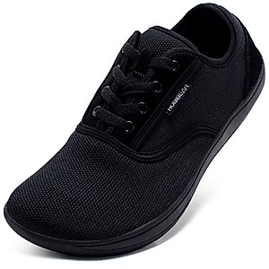 HOBIBEAR Wide-Toe-Box Barefoot Shoes for Mens Womens Minimalist Breathable Trail Running Walking Shoes Black 11.5 Wide Women/10.5 Wide Men