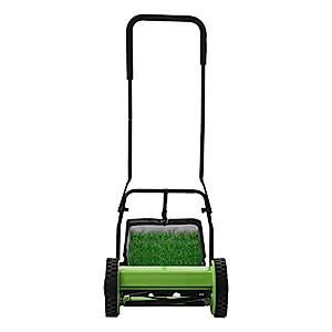 TBVECHI Lawn Mower, 12" 5-Blade Reel Manual Lawn Mower, Adjustable Cutting Handle Height Push Reel Lawn Mower w/23L Grass Catcher