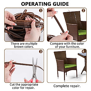 459 FT Long Size Rattan Fix Kit - Wicker Repair Material Rattan Repair Kit with Premium New Materials Wicker Repair Supplies for Rattan Chair Sofas Screens and Storage Basket