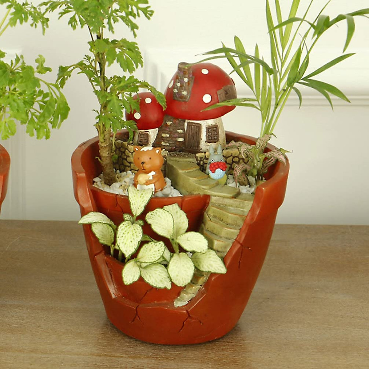 FOMIYES Resin Succulent Planter Flower Plant Pot Pot Sky Garden Pot Succulent Flower Basket Cacti Sedum Succulent Bonsai Planter Box City of House