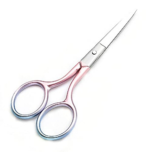 Motanar Multicolor Professional Grooming Scissors for Personal Care Facial Hair Removal and Ear Nose Eyebrow Trimming Stainless Steel Fine Straight Tip Scissors 3.9 Inch (Pink)