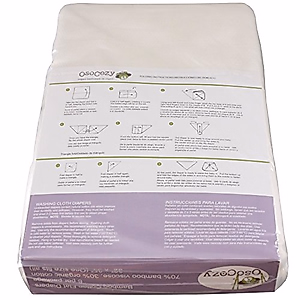 OsoCozy Bamboo/Organic Cotton Flat Cloth Diapers - Birdseye Weave - 32 x 35 Inch One-Layered Nappies, Super Soft 70% Bamboo, 30% Organic Cotton, Unbleached Natural Color. 6 Count