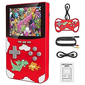 Handheld Game Console, Retro Video Game with 500 Classic FC Games,3 Inch Screen & 1000mAh Rechargeable Battery Portable Mini Game Console Support TV Connection & 2 Players for Kids Adults (Red)
