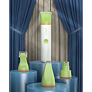 unibono Dog Cat Grooming Kit, All-in-One Low Small Noise Paw Trimmer Electric Puppy Hair Clippers Rechargeable Cordless IPx7 Waterproof Claw Trimmer Shaver Nail Grinder for Small to Medium Pet