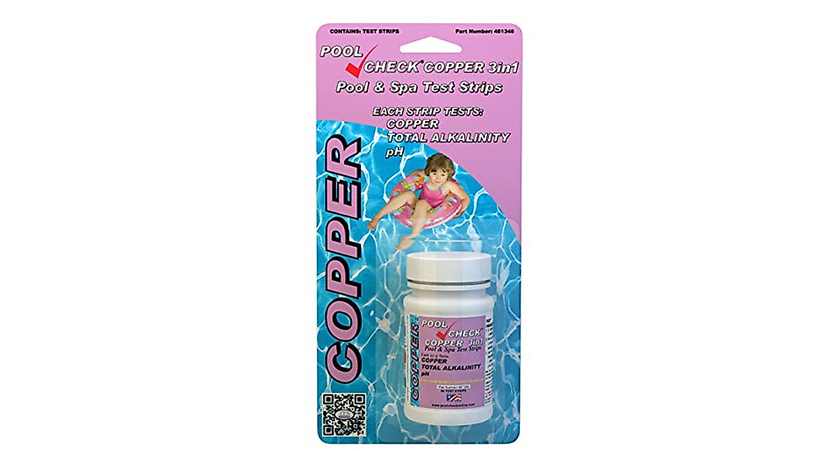 Copper 3 in 1 Pool Test Strips - Made in USA