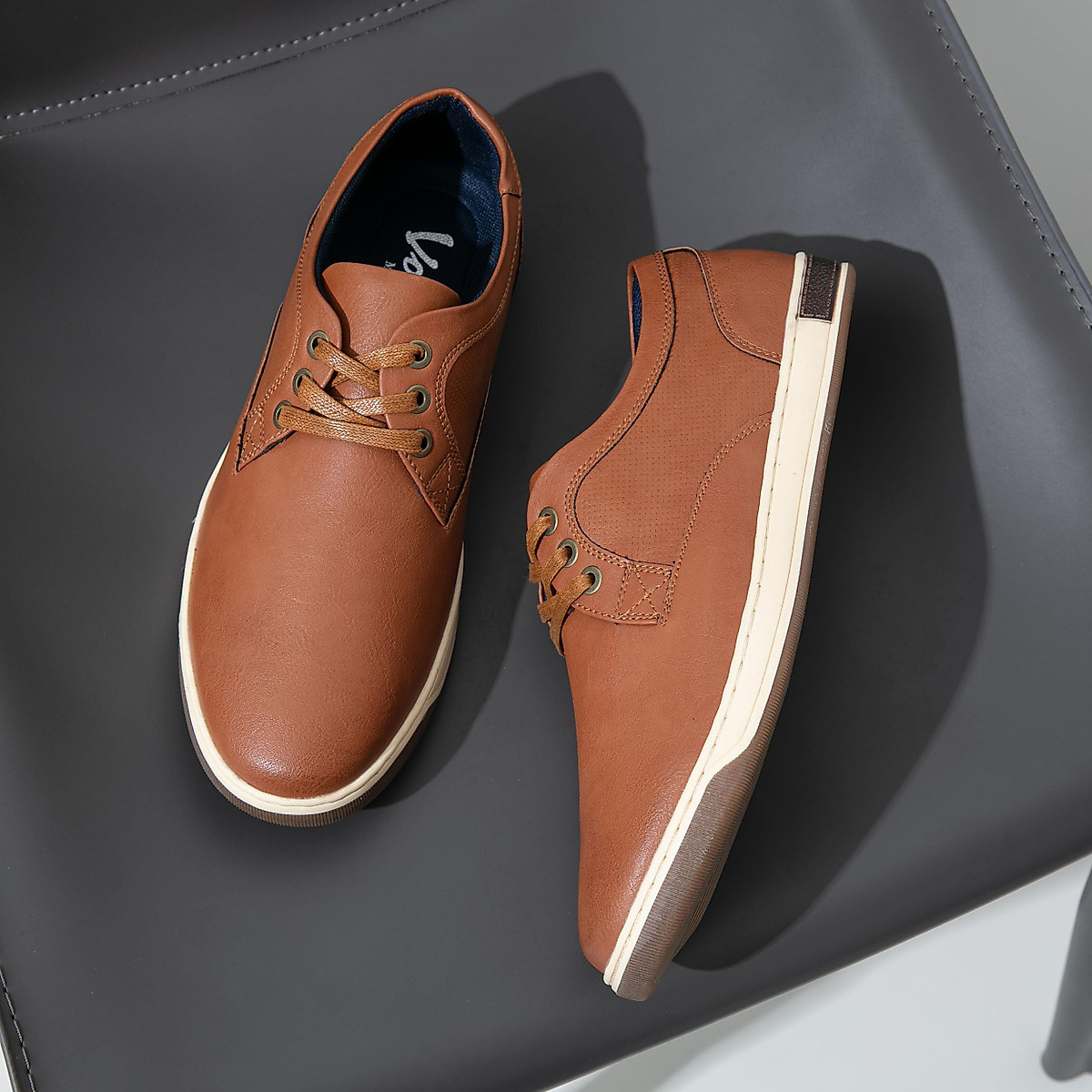 Vostey Men's Fashion Sneakers Brown Simple Leisure Style Casual Shoes(B81Q11 Yellow Brown 10.5)