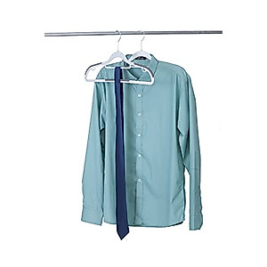 OranWood Gray Plastic Clothes Hangers 30pack Space Saving Coat Hanger,Non-Slip Pants Hanger,360° Swivel Hook Pants Hangers,0.2 inches Thickness, 16.5”L x 0.2”W x 8.6”H