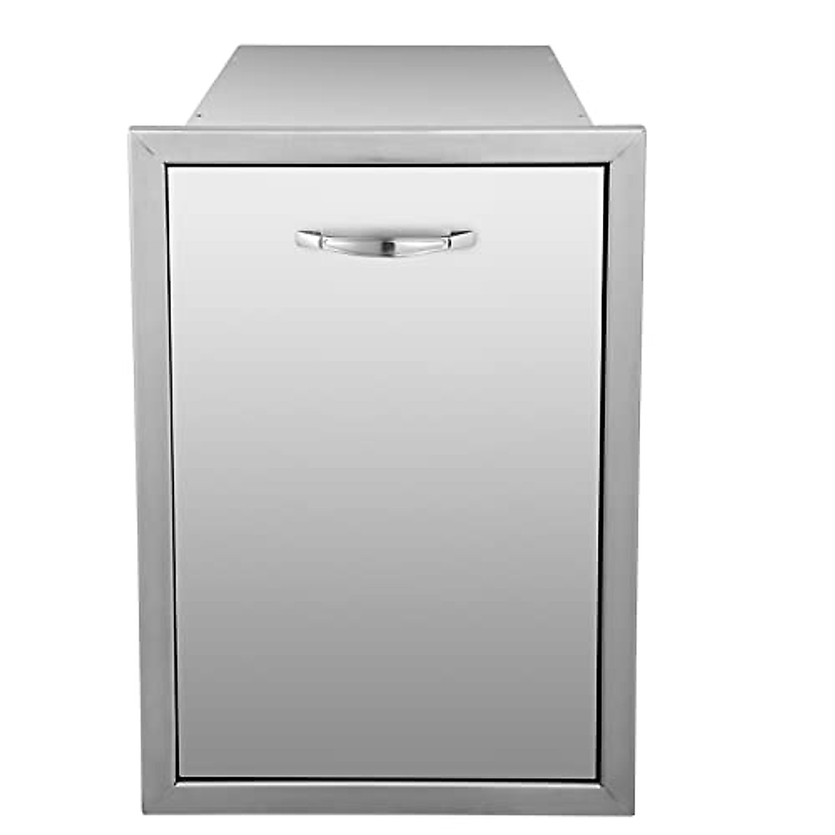 LMRSTOO Pull Out Trash Drawer Stainless Steel with 2 4.4 Gallon Trash Cans 19.7" D x 13.5" W x 19.3" H,Built-in Roll Out Outdoor/Indoor Kitchen BBQ Island Trash Bin Storage