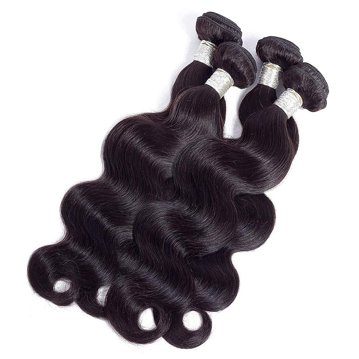 Vonar Hair 8A Brazilian Body Wave Bundles 14 16 18 20inches Human Hair Weave Unprocessed Body Wave Human Hair Bundles Brazilian Body Wave Virgin Hair Extensions Natural Color