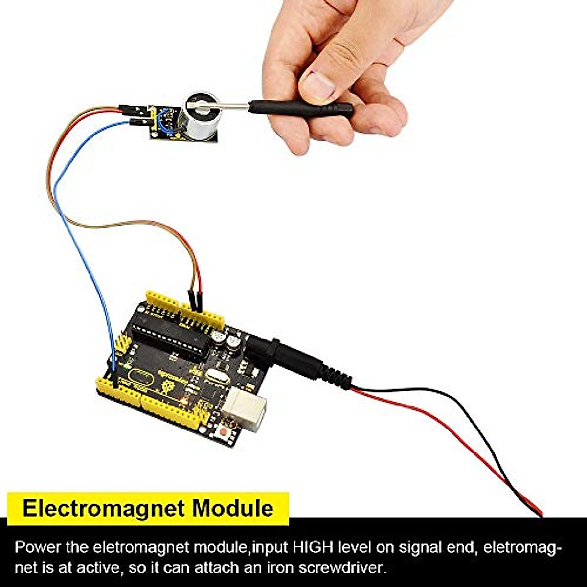 KEYESTUDIO 5V DC 25N Force Electric Lifting Magnet Solenoid Electromagnet Module for Arduino