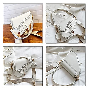 ANLJED Women Trendy Saddle Shoulder Bag Clutch Purse Underarm Handbag Satchel HandBag Crossbody Bag