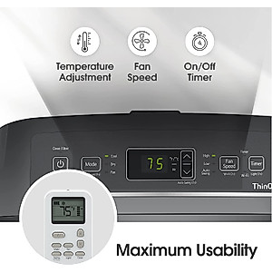 LG 8000 BTU (DOE) / (12000 ASHRAE) Portable Air Conditioners Cools 350 Sqft Easy Install & WiFi App Remote Eco-friendly, Quiet Small & Medium Room Air Conditioner AC Unit Home Gray LP0823GSSM (Renewed)