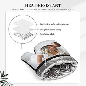 Custom Oven mitt with Photo Personalized Design Name Text Image Oven Mitts and Pot Holders Sets Heat Resistant Oven Gloves for Kitchen Cooking Baking Grilling Gifts (1right Oven mitt+1pot Holder Set)