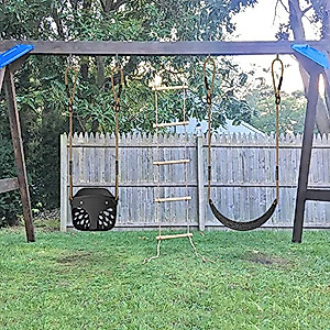 SELEWARE Toddler Swing Set Accessories High Back Full Bucket Swing Seats w/Adjustable Rope and 4 Locking Carabiners, Cute Elephant Shape Design 600LB Capacity (2 Pack)