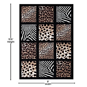 Modern Area Rug Animal Prints 8 Feet X 10 Feet 6 Inch Design S 251 Black