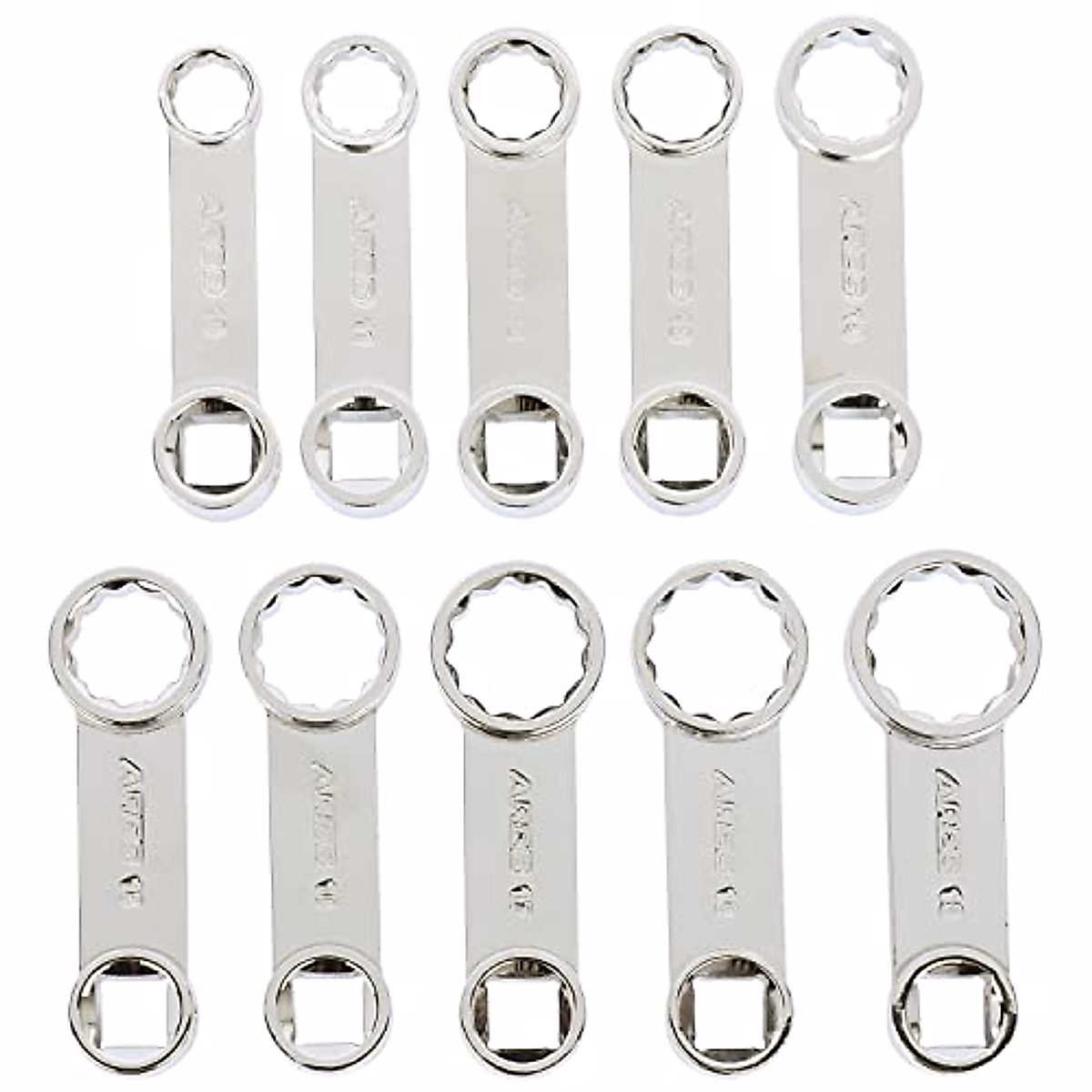 ARES 43036 – 10-Piece Metric 12-Point Box End Torque Adapter Extension Set – 3/8-Inch Drive - Extensions for Torquing in Hard to Reach Places – Chrome Vanadium Steel Construction – EVA Foam Tray
