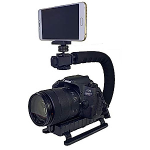 DSLR Stabilizer Handheld Video Action Stabilizing Handle Grip C Shape Professional Vlogging for Smart Phones GoPro Canon Nikon Sony Panasonic Pentax Olympus Camera Camcorder (Pack of 1)