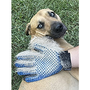 Pet grooming glove gentle deshedding brush (One size)