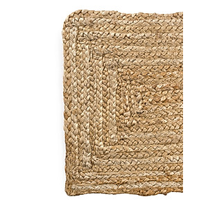 Natural Jute Braided Placemat (13 X 48 inches) | Hand Woven, Heat Resistant Thick Hot Mat for Table | Rectangle Jute Tablemat Coaster for Dining | Farmhouse Table Mat | Rustic Vintage Table Runner