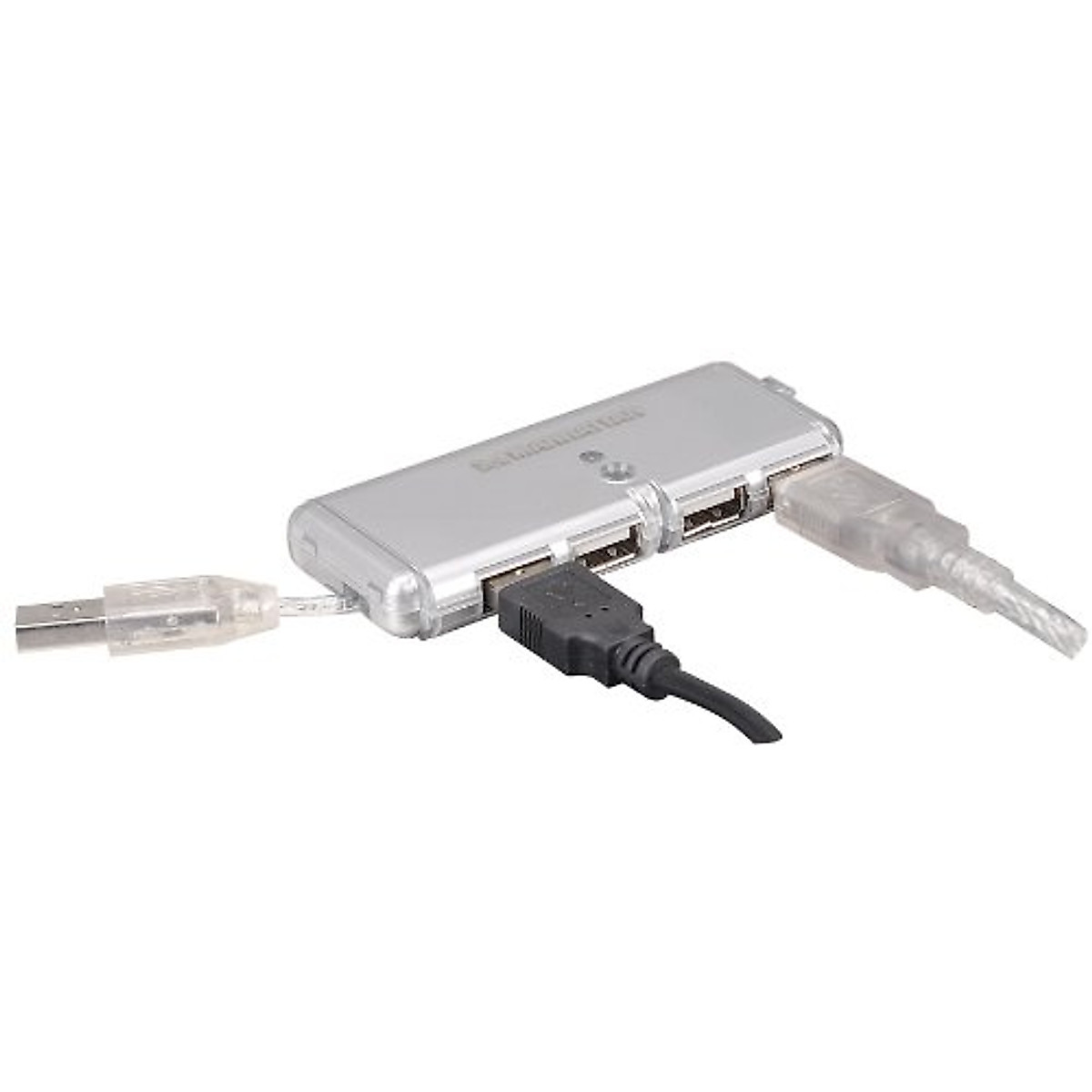 Manhattan 4-Port Hi-Speed USB Pocket Hub - Silver (160599)