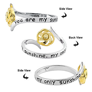 Heartbeat Sterling Silver Two Tone You Are My Sunshine My Only Sunshine Ring (2)