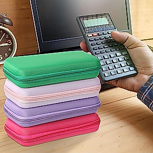 PerKoop 4 Pcs Hard Graphing Calculator Case Compatible with Ti 84 Plus Ce, 84 Plus, 83 Plus Ce, Fx 9750gii Zipped Pocket Hard Travel Case Office Calculator Accessories for USB Cables, Pencil, Ruler