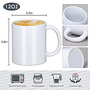 Sublimation Mugs, Yephets 12Pcs Coffee Mugs Blank White Ceramic Coffee Mug Set Sublimation Cups 11 oz Christmas Coffee Mug for Hot Chocolate Latte Tea Milk DIY Products