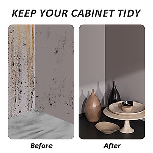 Waterproof Under Sink Mat, 34" x 22" Silicone Under Sink Liner Cabinet Mat Protector/Drips Leaks Spills Tray for Kitchen Bathroom (Hold up to 3.3 Gallons Liquid,Black)