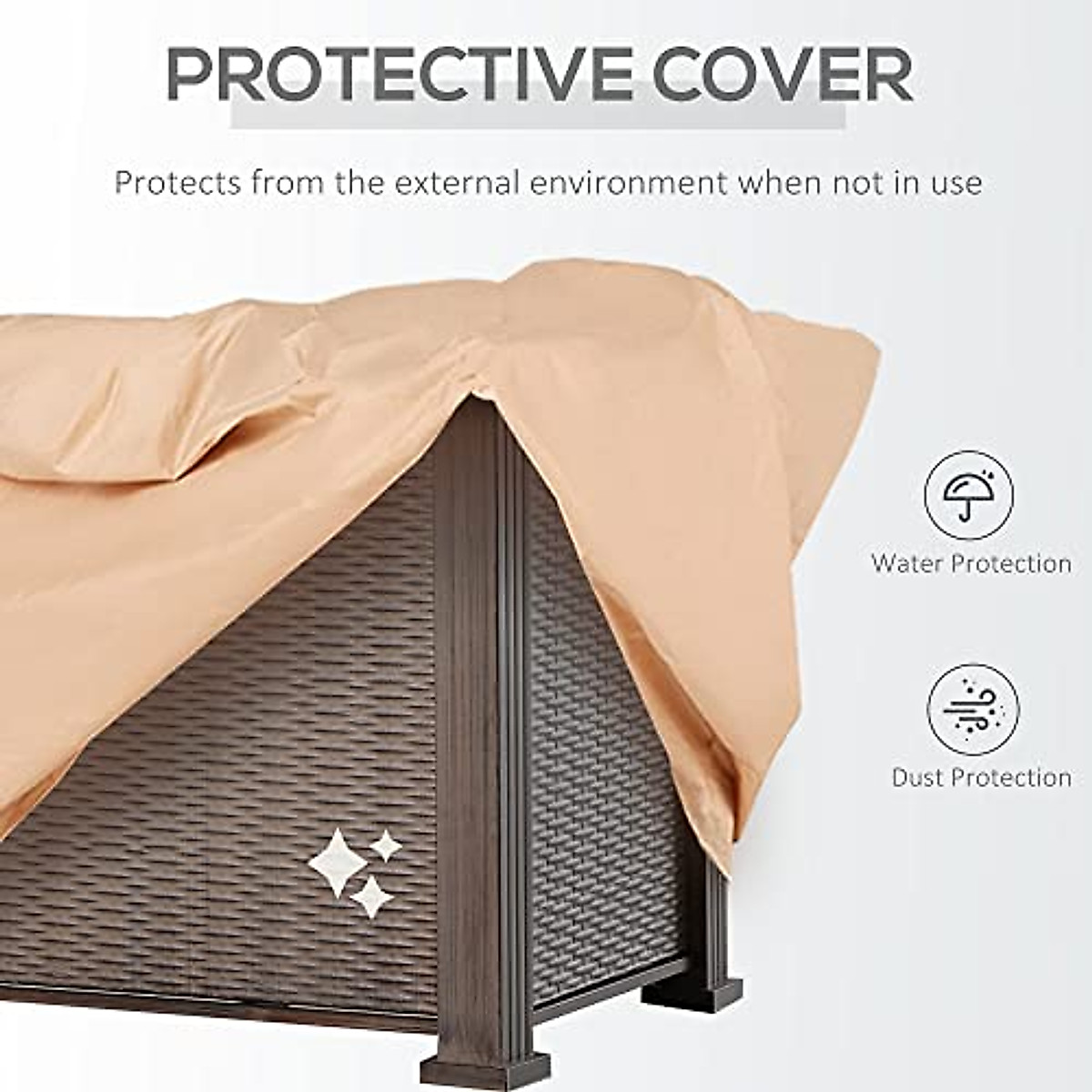 Outsunny 42" Propane Fire Pit Table, 50,000 BTU Wicker-Effect Auto-Ignition Gas Fireplace Fire Pits with Ceramic Tabletop, Steel Base, Lid, Lava Rocks and Cover, CSA Certification, Grey