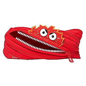 ZIPIT Monster Pencil Case for Kids | Pencil Pouch for School, College and Office | Pencil Bag for Boys & Girls (Red)